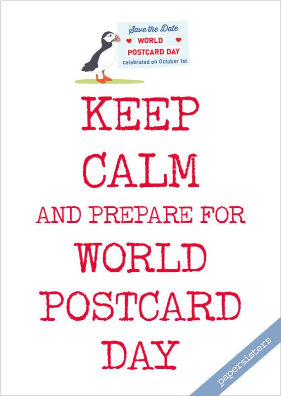 Postkarte Keep calm prepare World Postcard Day